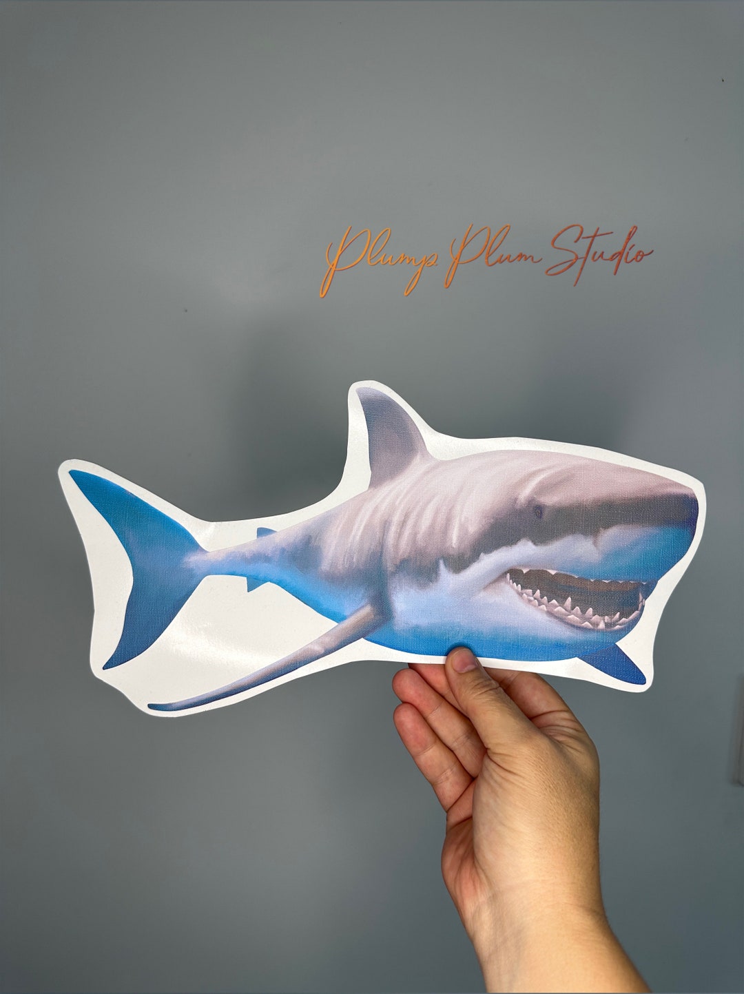 Large Great White Shark Decal, Choice Large or Small, Reusable ...