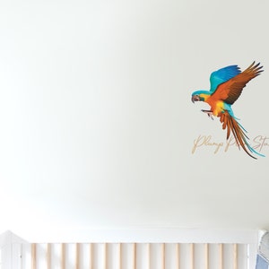 Macaw Vinyl Sticker, Blue Gold Macaw Sticker, Realistic Macaw Bird ...