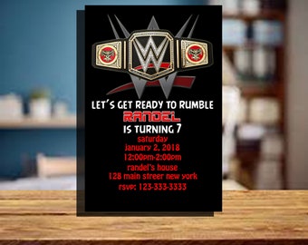 Wwe birthday invitations | Etsy