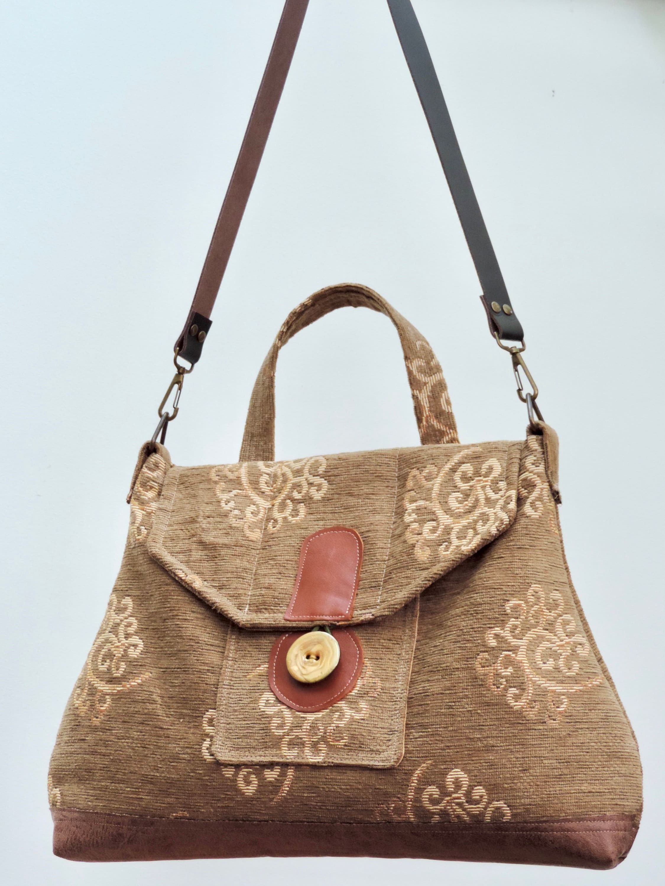 Handmade Upholstery Fabric Handbag - Etsy