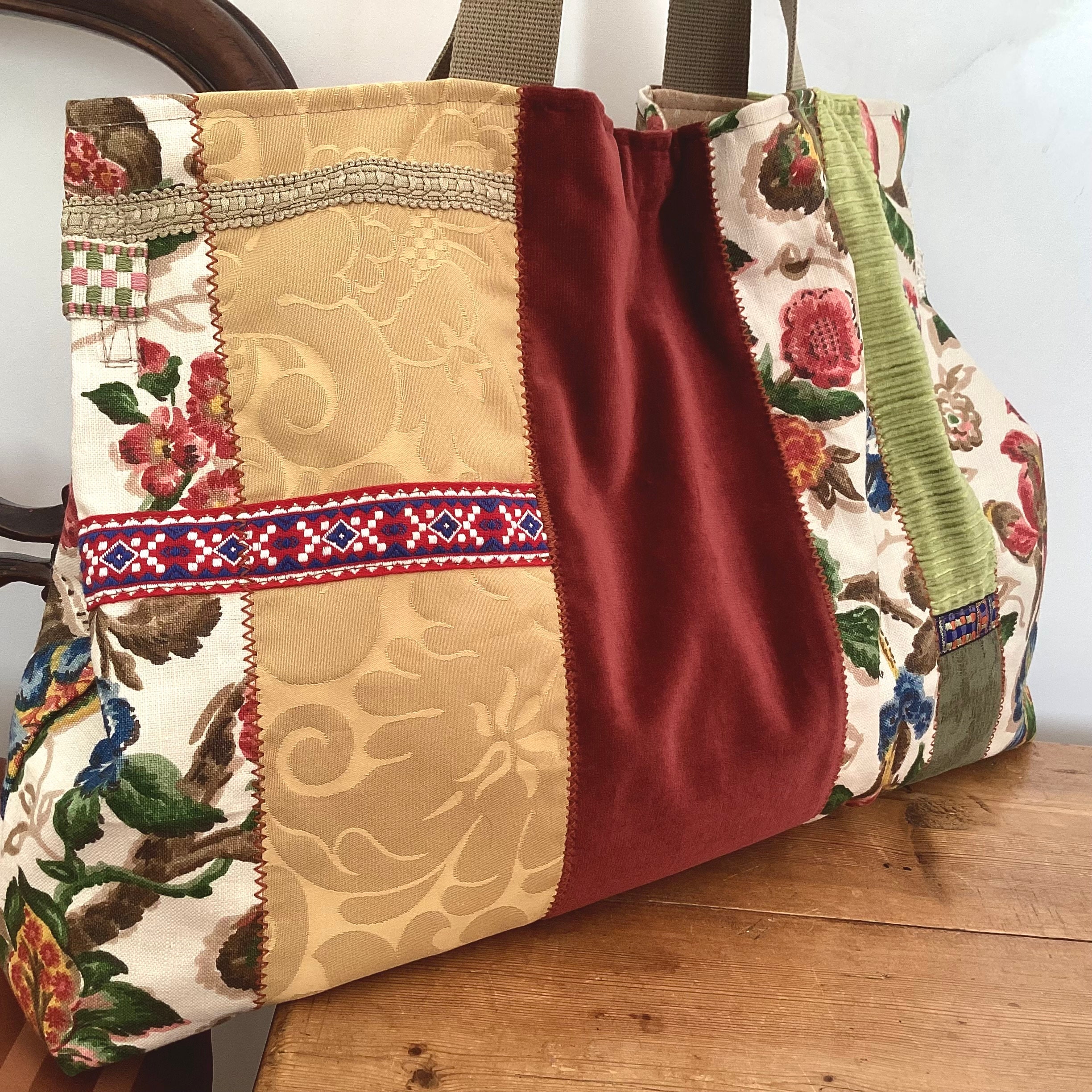 Vintage Antique Inspired Floral Patchwork Bag Handmade Market Bag ...