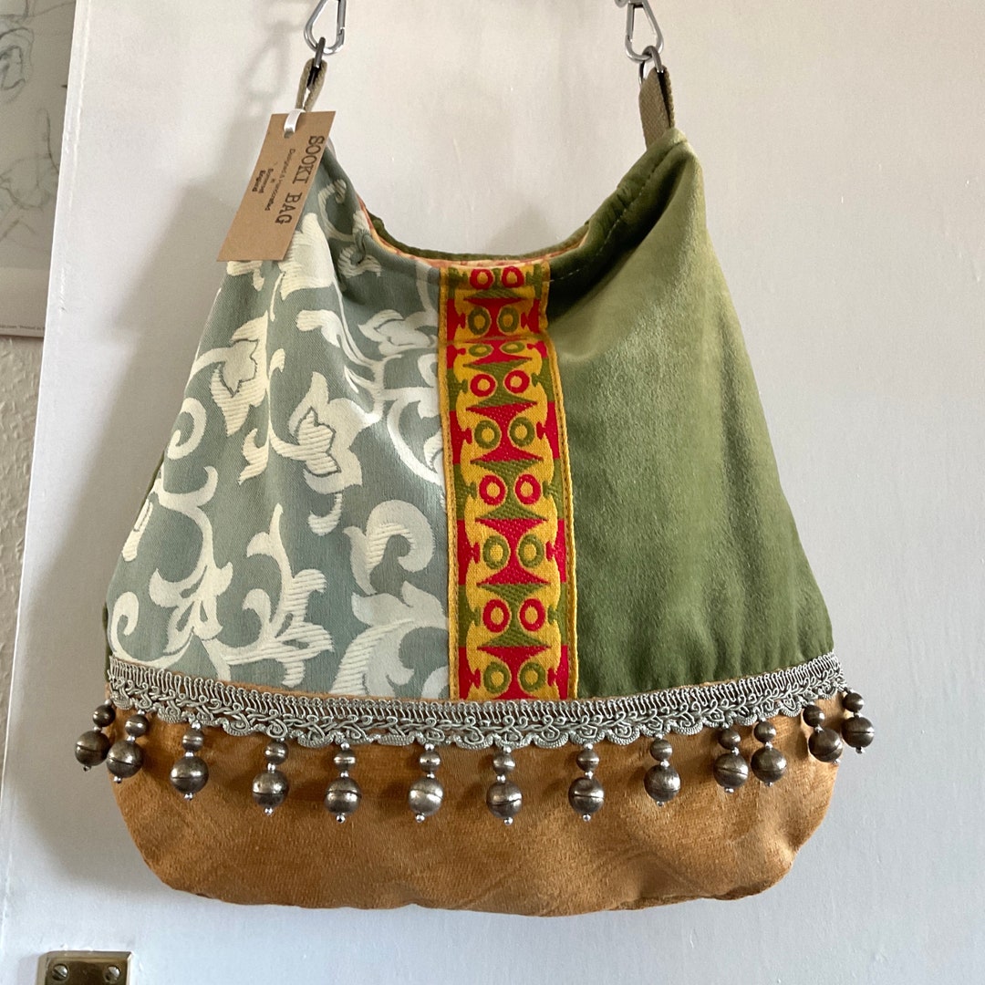 Eclectic Patchwork Handbag - Velvet Boho Bag - Romantic Style Purse - Etsy