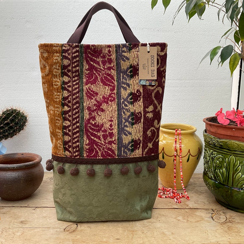 Handmade Tote Bag, Eclectic Boho Purse, Upholstery Bag - Etsy