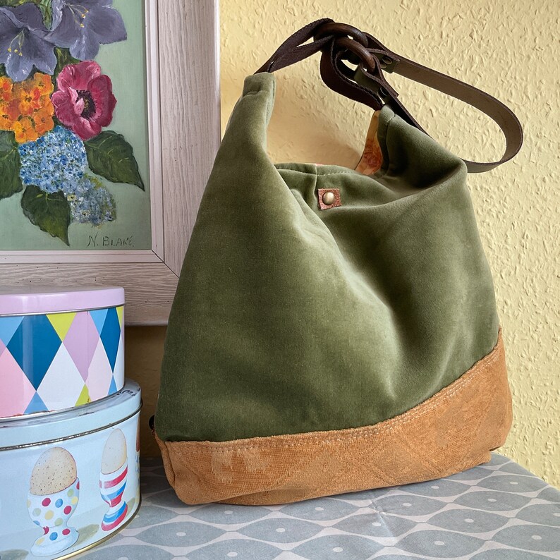 Patchwork Handbag Upholstery Bag Real Leather Strap Purse Statement Purse - Etsy