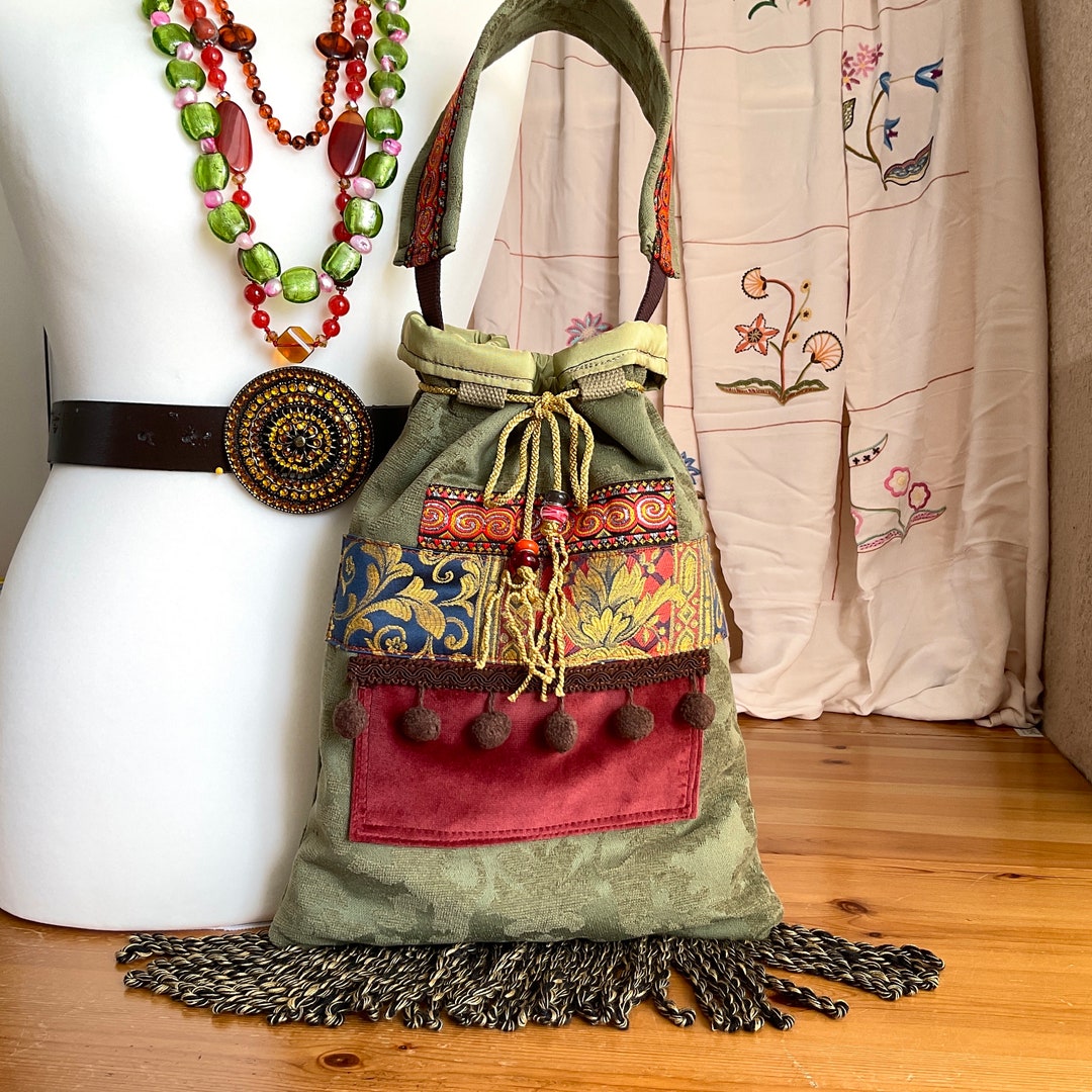 Artsy Patchwork Handbag - Statement Purse - Handmade Fabric Bag - Etsy