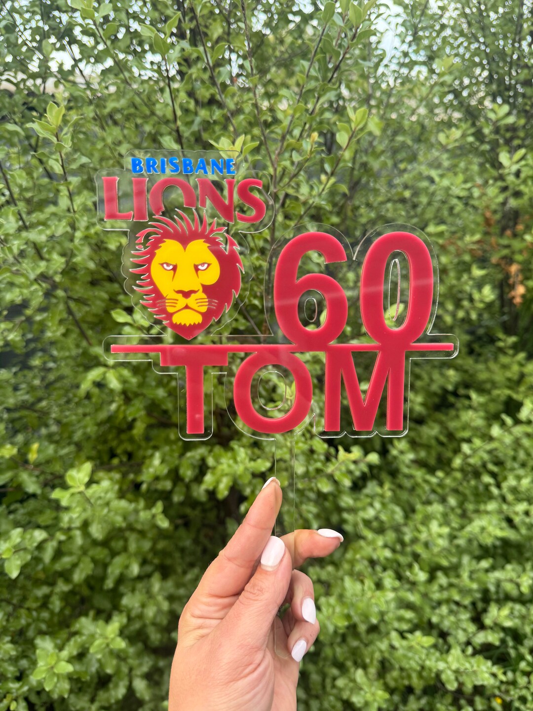 Lions Acrylic Cake Topper: Personalised Birthday Footy Theme - Etsy ...