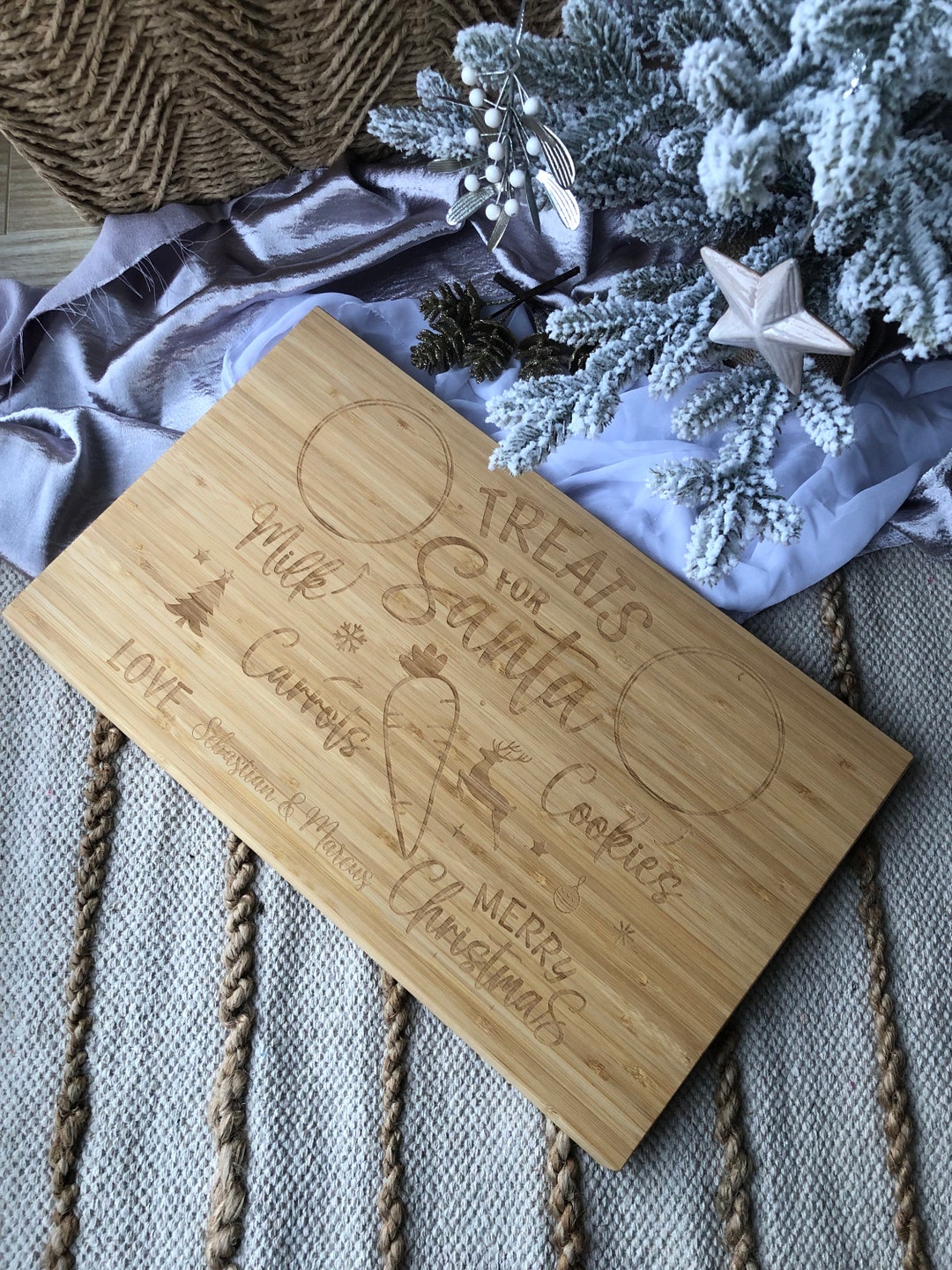 Santa Treat Board, Engraved, Christmas Eve, Family Tradition, Child ...