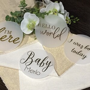 Frosted Acrylic Plaques/acrylic Disks for Baby Announcements, Baby ...