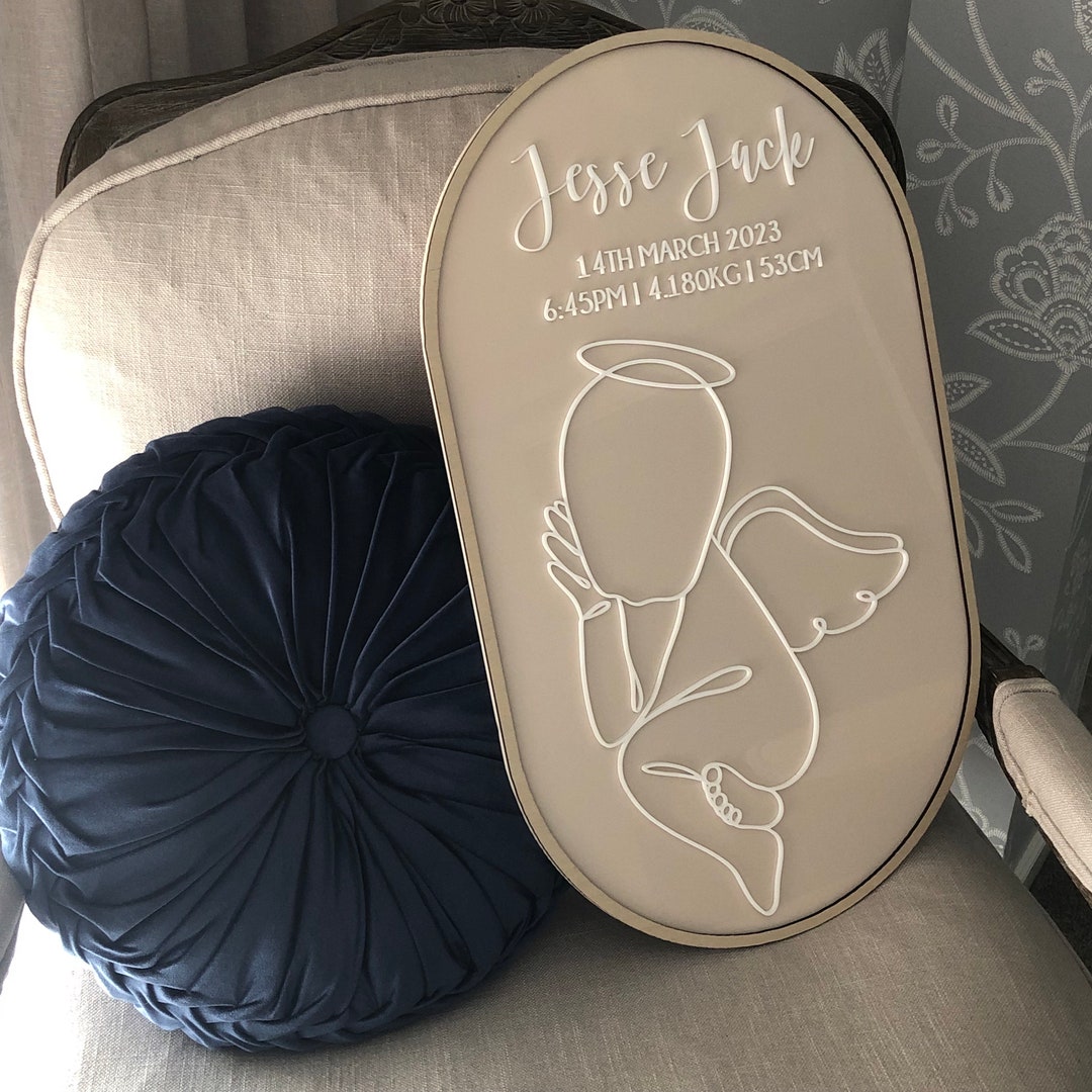 3D Baby Plaque, Angel Baby Plaque, Birth Details Plaque, Baby Loss ...