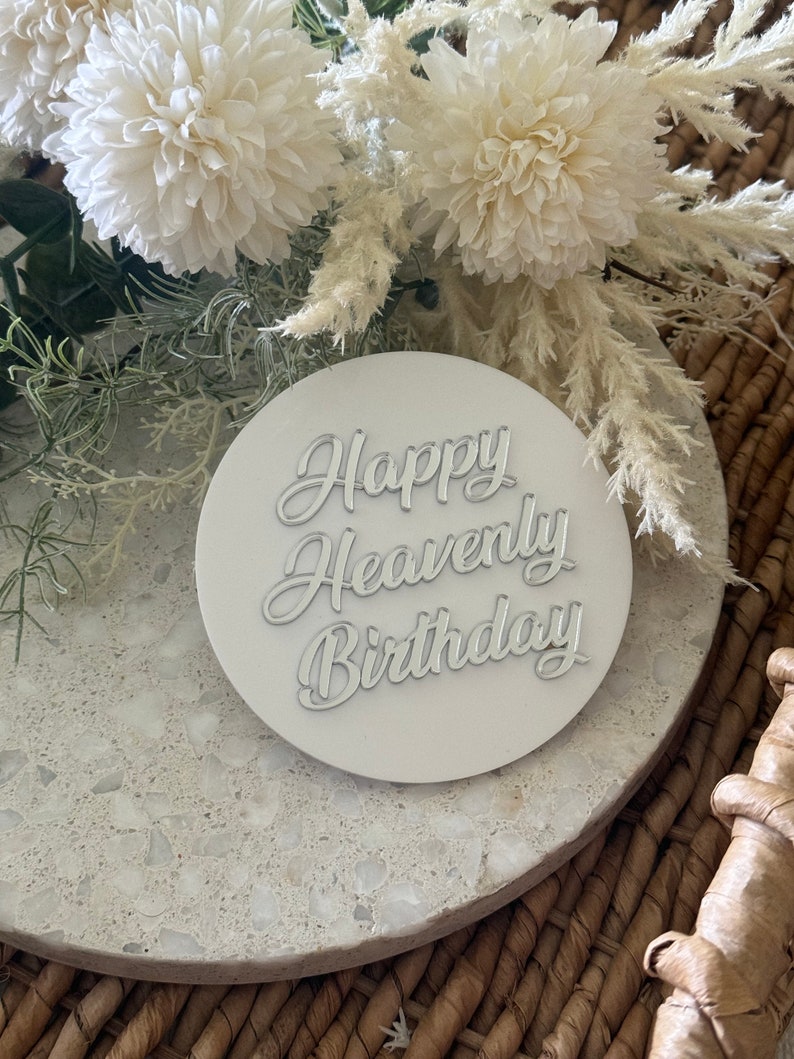 Happy Heavenly Birthday Cake Topper: Memorial Celebration - Etsy Australia