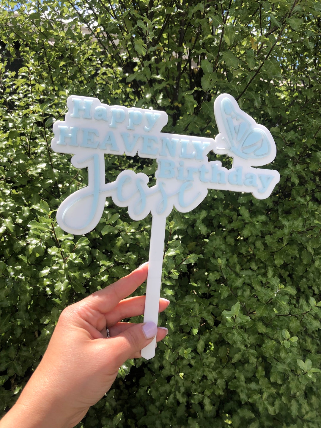 Happy Heavenly Birthday, Angel Baby Birthday, Memorial Cake Topper - Etsy