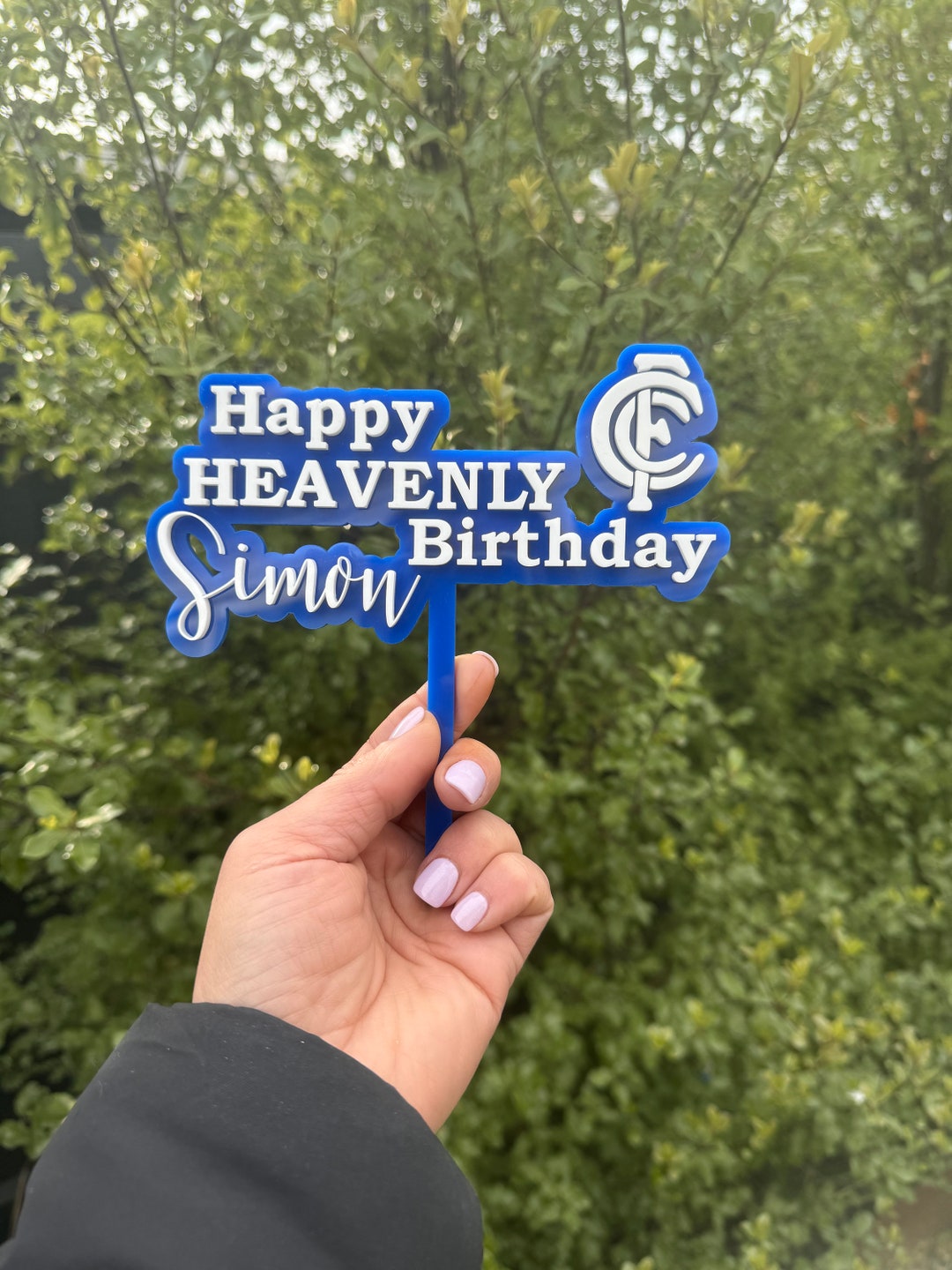 Happy Heavenly Birthday, Angel Birthday, Memorial Cake Topper - Etsy