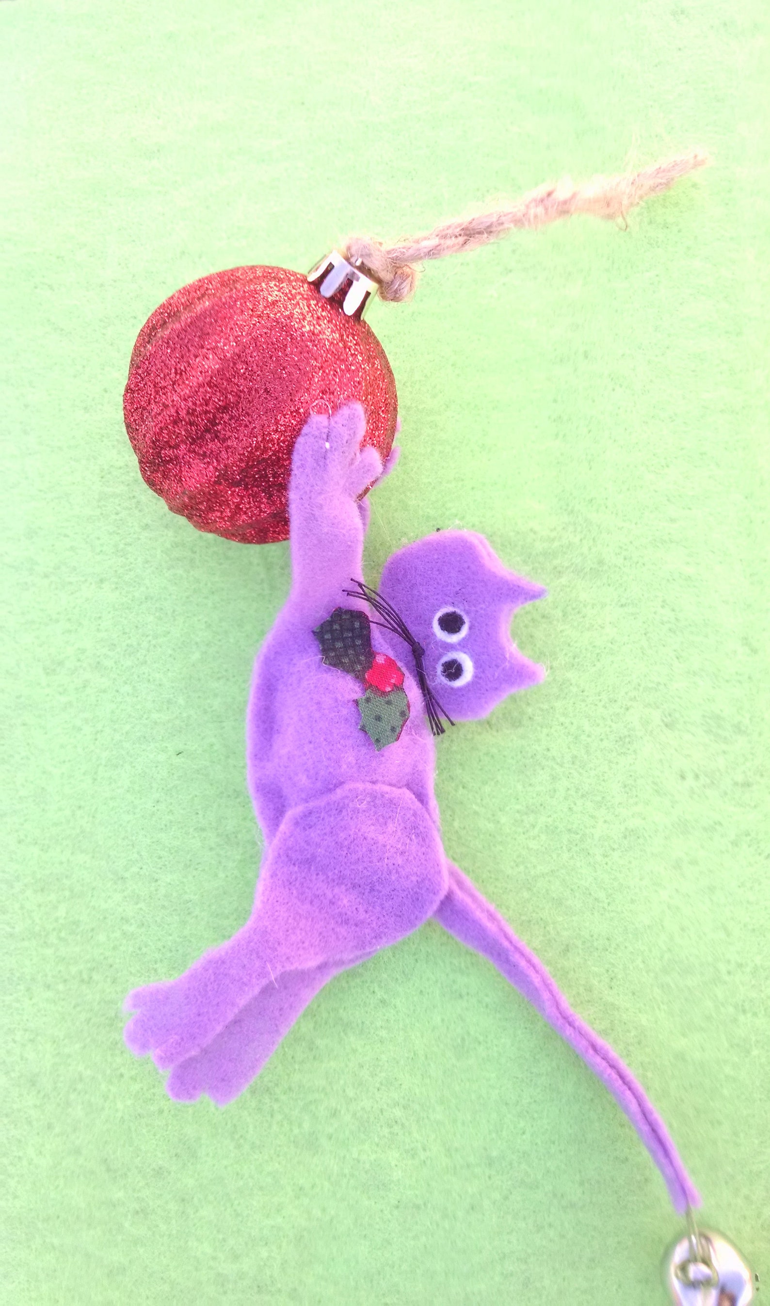 Crazy, Upside Down Cat Christmas Tree Ornament. Funny, Cute and Clumsy ...