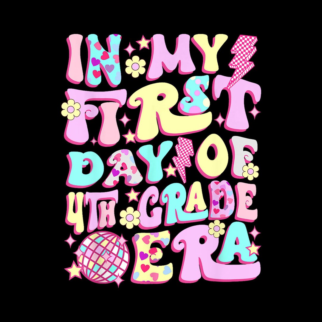 Groovy in My First Day 4th Grade Era Back to School Girls Digital PNG ...