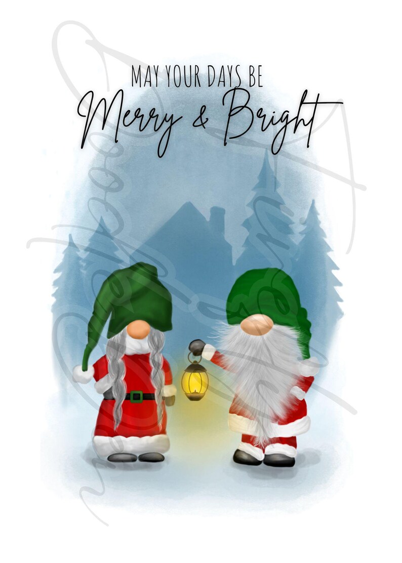 Gnome Holiday Card Bundle | 3 Editable Printable Cards | Instant ...