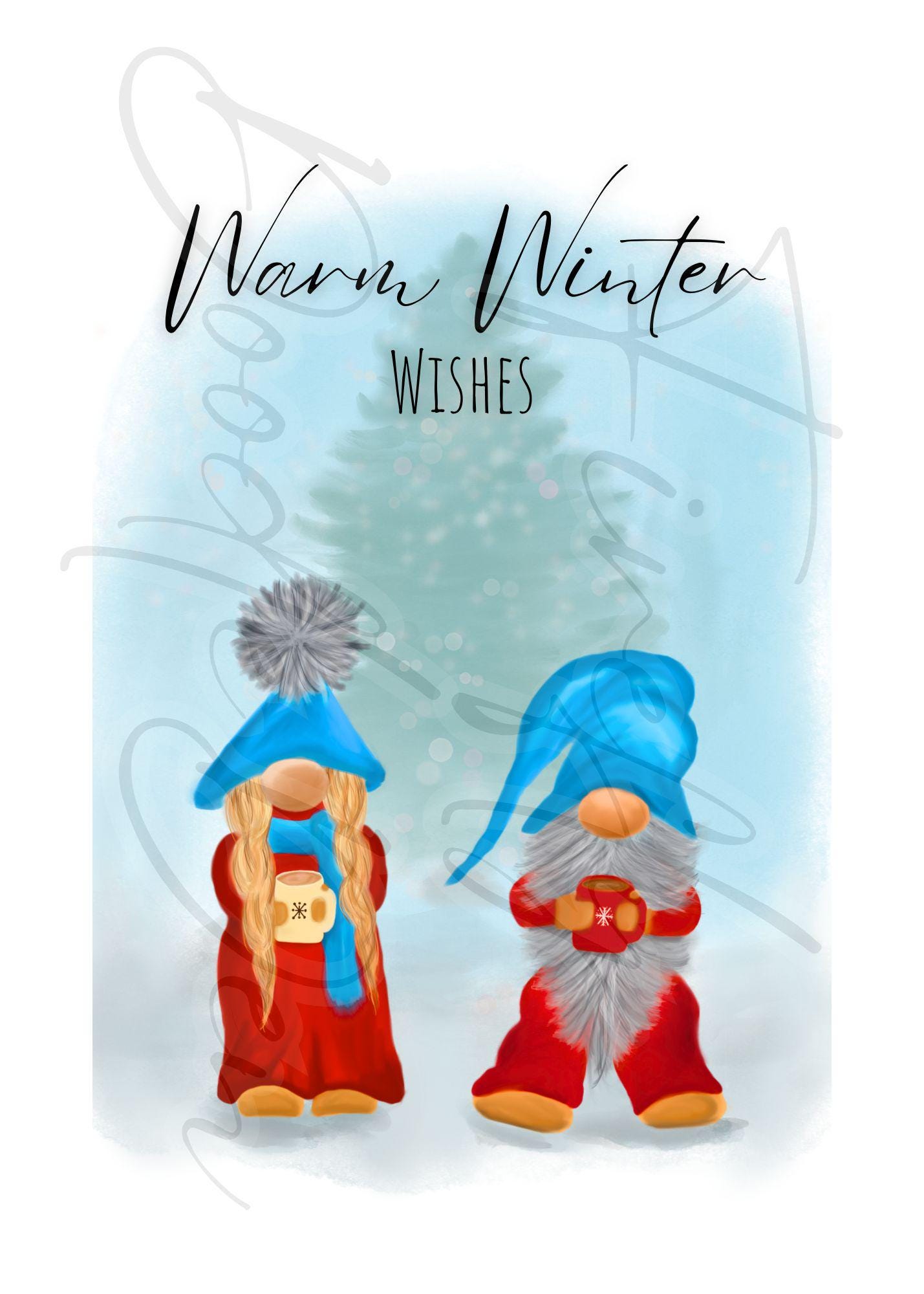 Gnome Holiday Card Bundle | 3 Editable Printable Cards | Instant ...