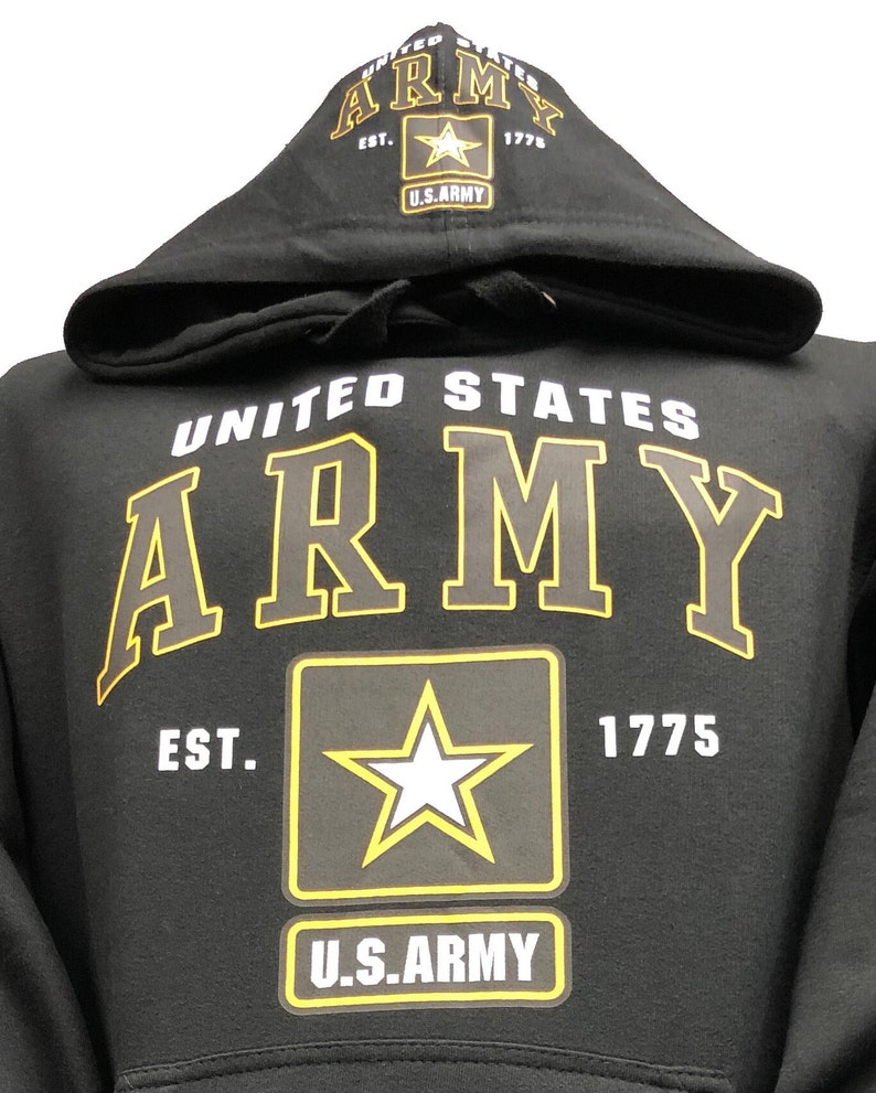 US Army Hoodie USA Military U.S America Army Black Hooded - Etsy