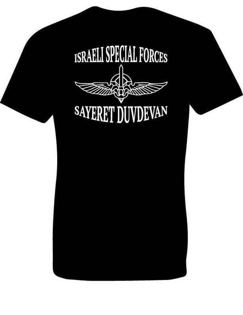 Israeli Army T-shirt IDF (israeli Special Forces ) White Design Black ...