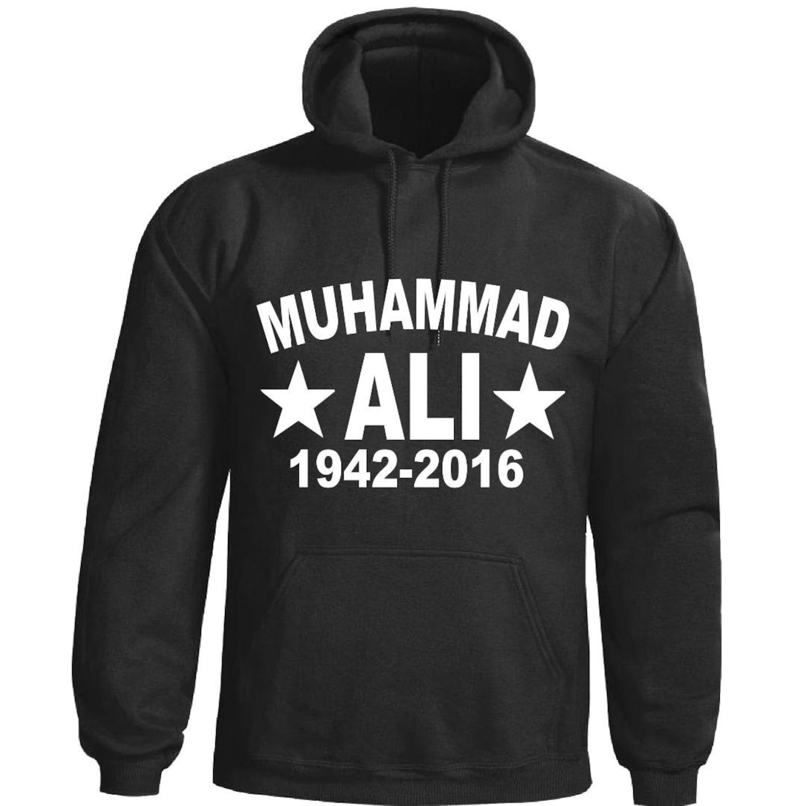 Muhammad Ali Hoodie Black Sweatshirt White Design Hooded Sweatshirt - Etsy
