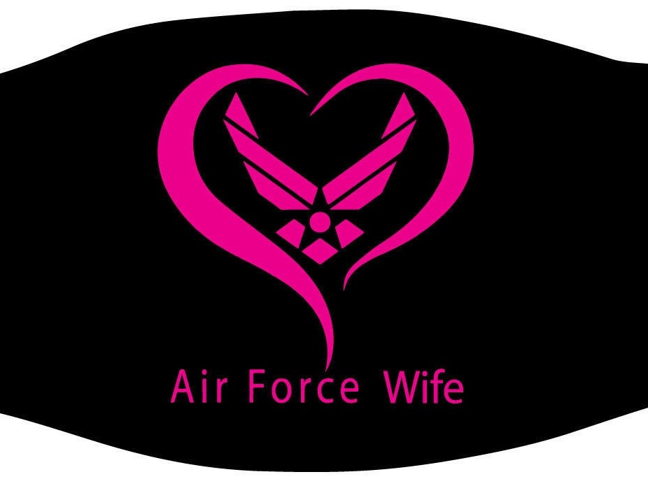 Air Force Face Mask for Air Force Wife Pink Design Face Mask Black Face ...