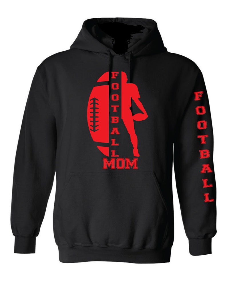 Football Hoodie Football Mom Hoody Red Design Hooded Sweatshirt - Etsy