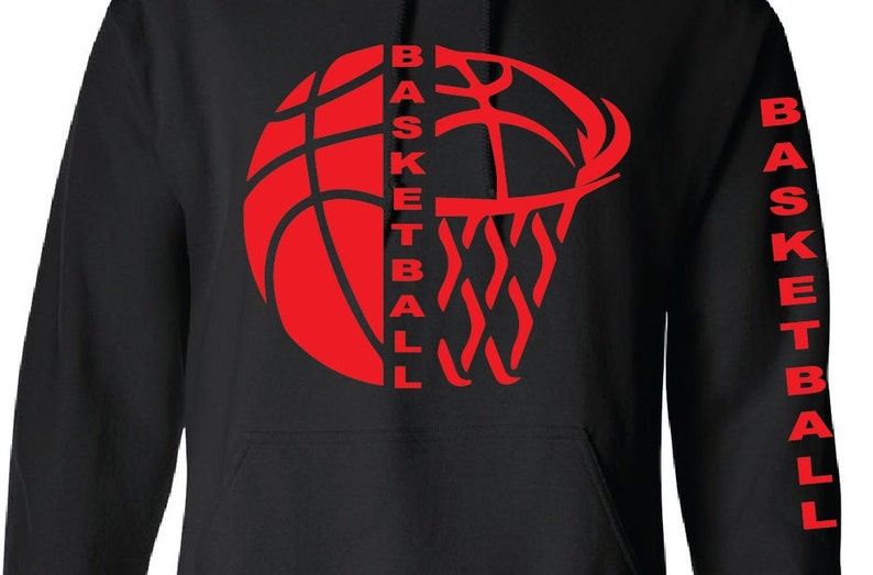 Basketball Hoodie Sport Style Red Color Design Hooded Sweatshirt - Etsy