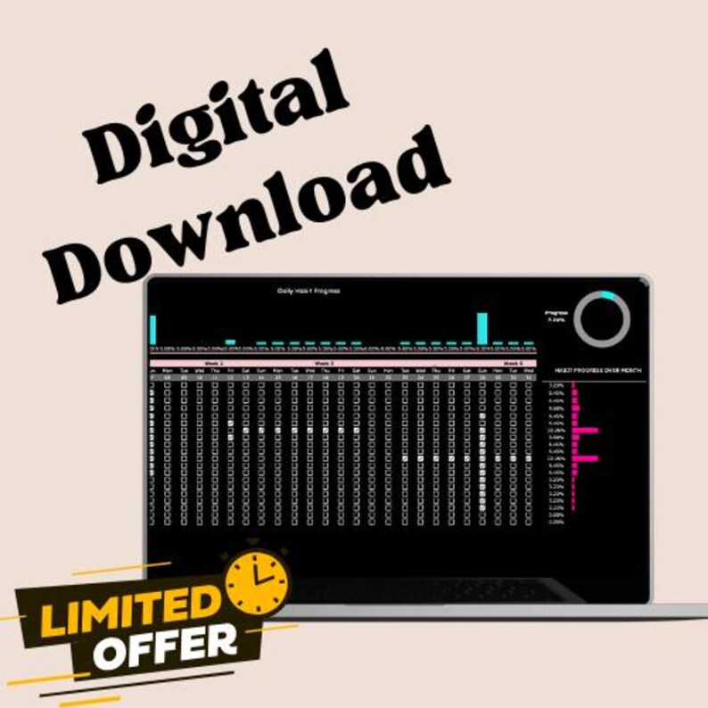 Google Sheets Habit Tracker | Digital Habit Tracker Template | Daily ...