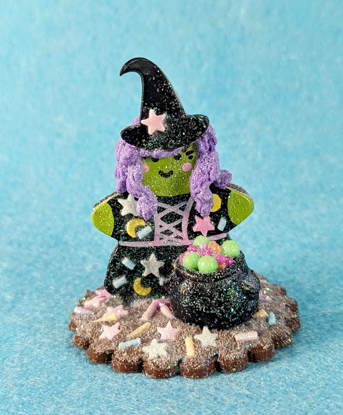 Handmade Gingerbread Witch: Polymer Clay Halloween Village Decor - Etsy