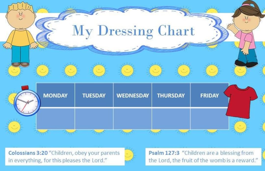 Dressing Sticker Chart for Kids - Etsy Australia