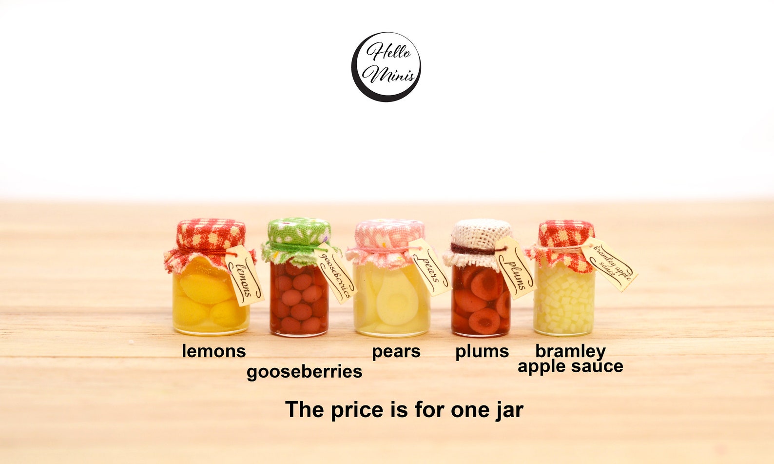 1 X Miniature Pickles Canned Fruit 1:12 Scale Jars Preserves Preserve ...