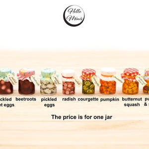 1 X Miniature Pickles Canned Fruit 1:12 Scale Jars Preserves Preserve ...
