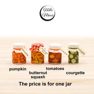 1 X Miniature Pickles Canned Fruit 1:12 Scale Jars Preserves Preserve ...