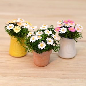 12 Miniature Daisies Kit Daisy Flowers 1:12 Scale Dolls House Garden ...