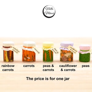 1 X Miniature Pickles Canned Fruit 1:12 Scale Jars Preserves Preserve ...