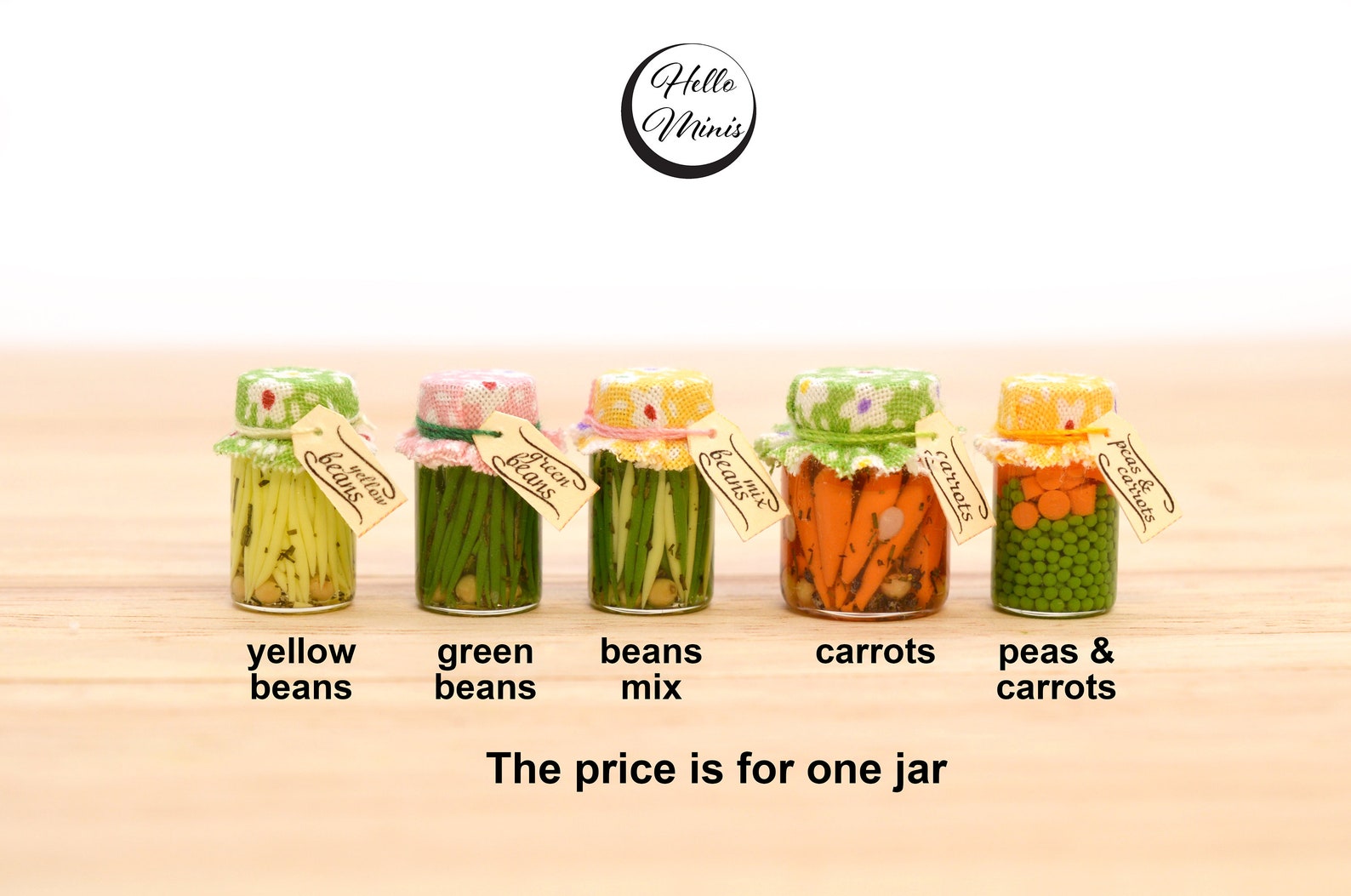 1 X Miniature Pickles Canned Fruit 1:12 Scale Jars Preserves Preserve ...