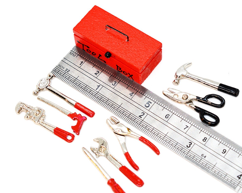 Miniature Tool Box with Tools 1:12 Scale Dolls House Garden | Etsy