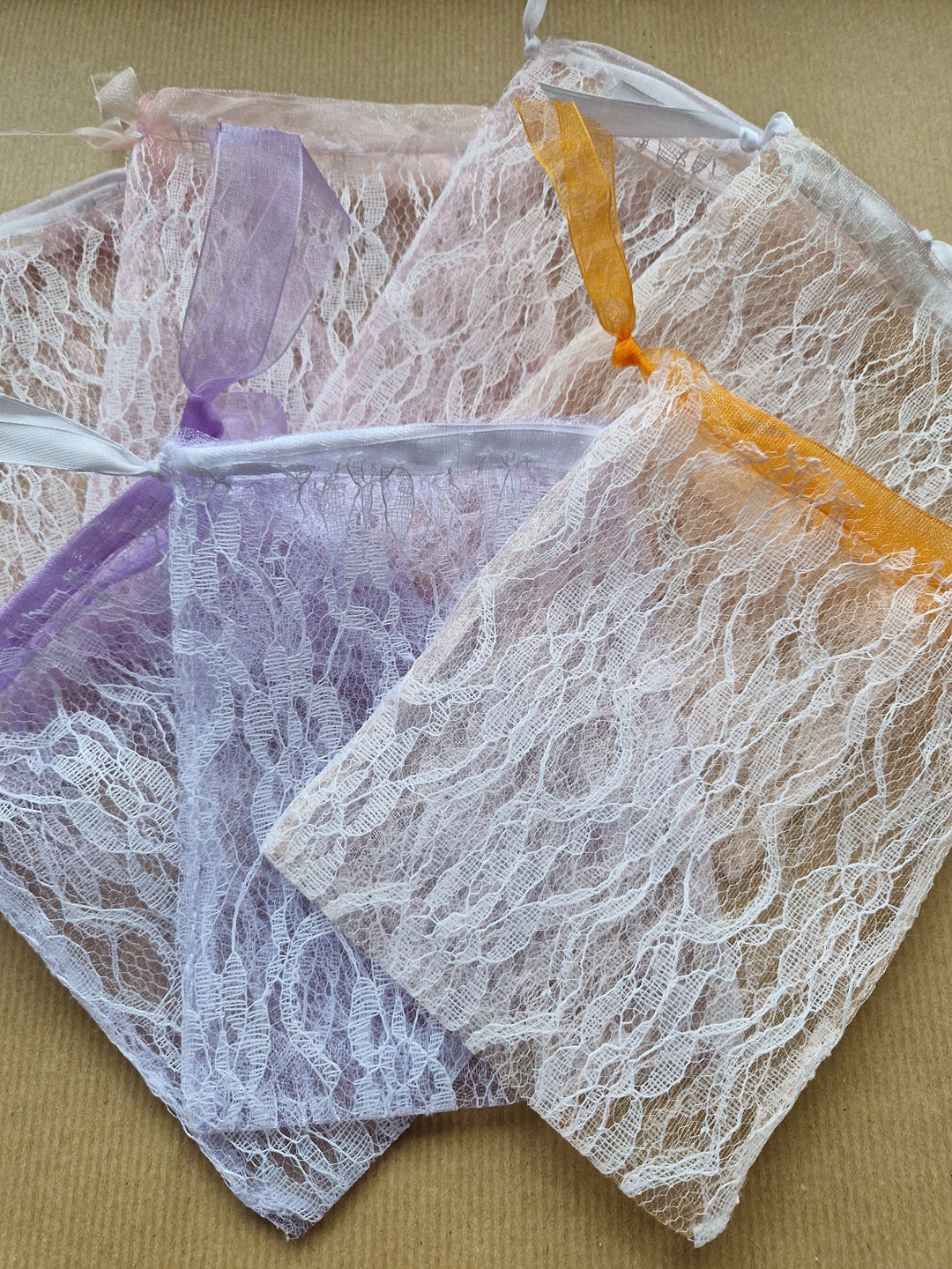 Sets of 5 Organza Lace Gift Bags - Etsy