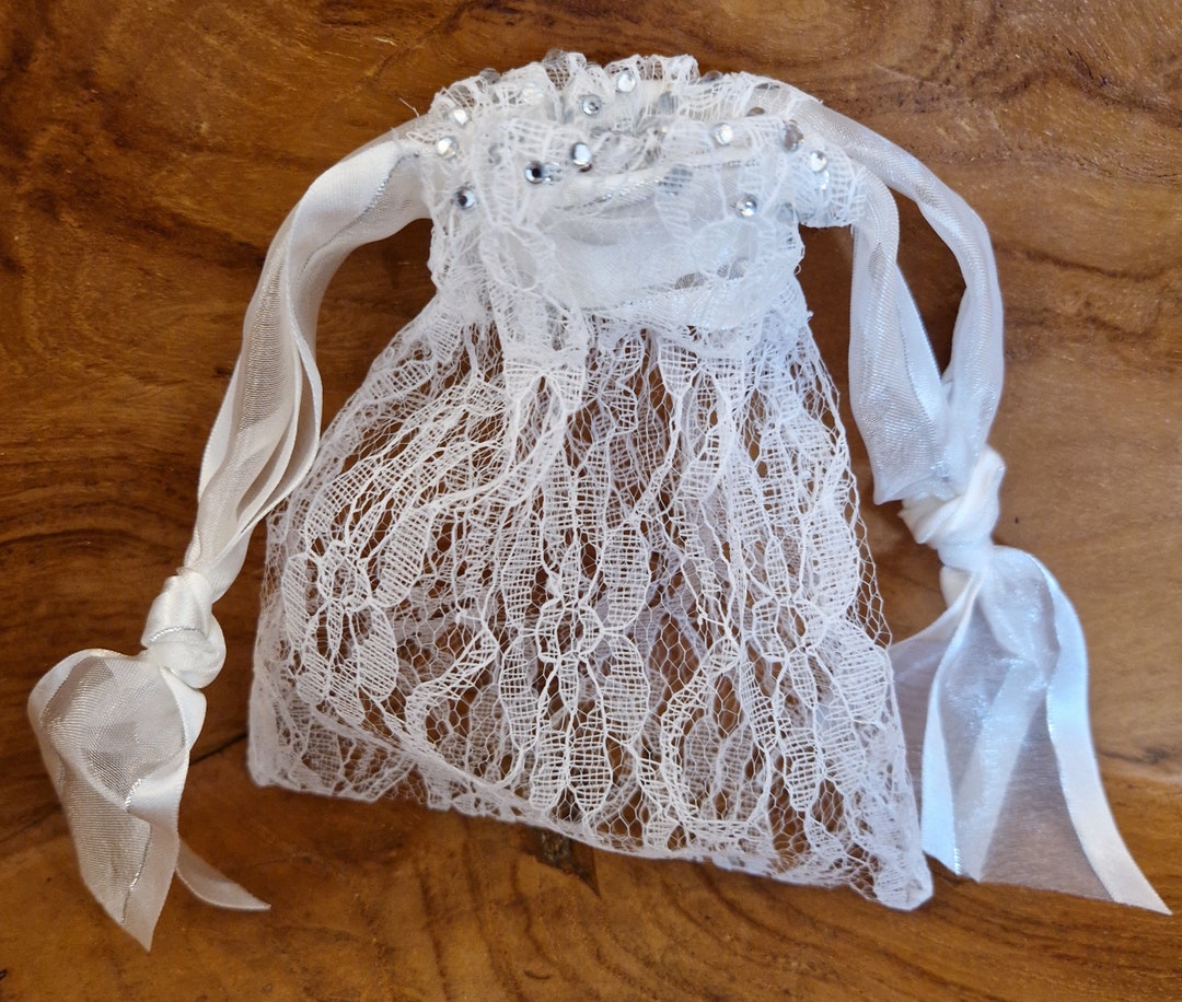 Set of 5 White Organza Lace Gift Bags - Etsy