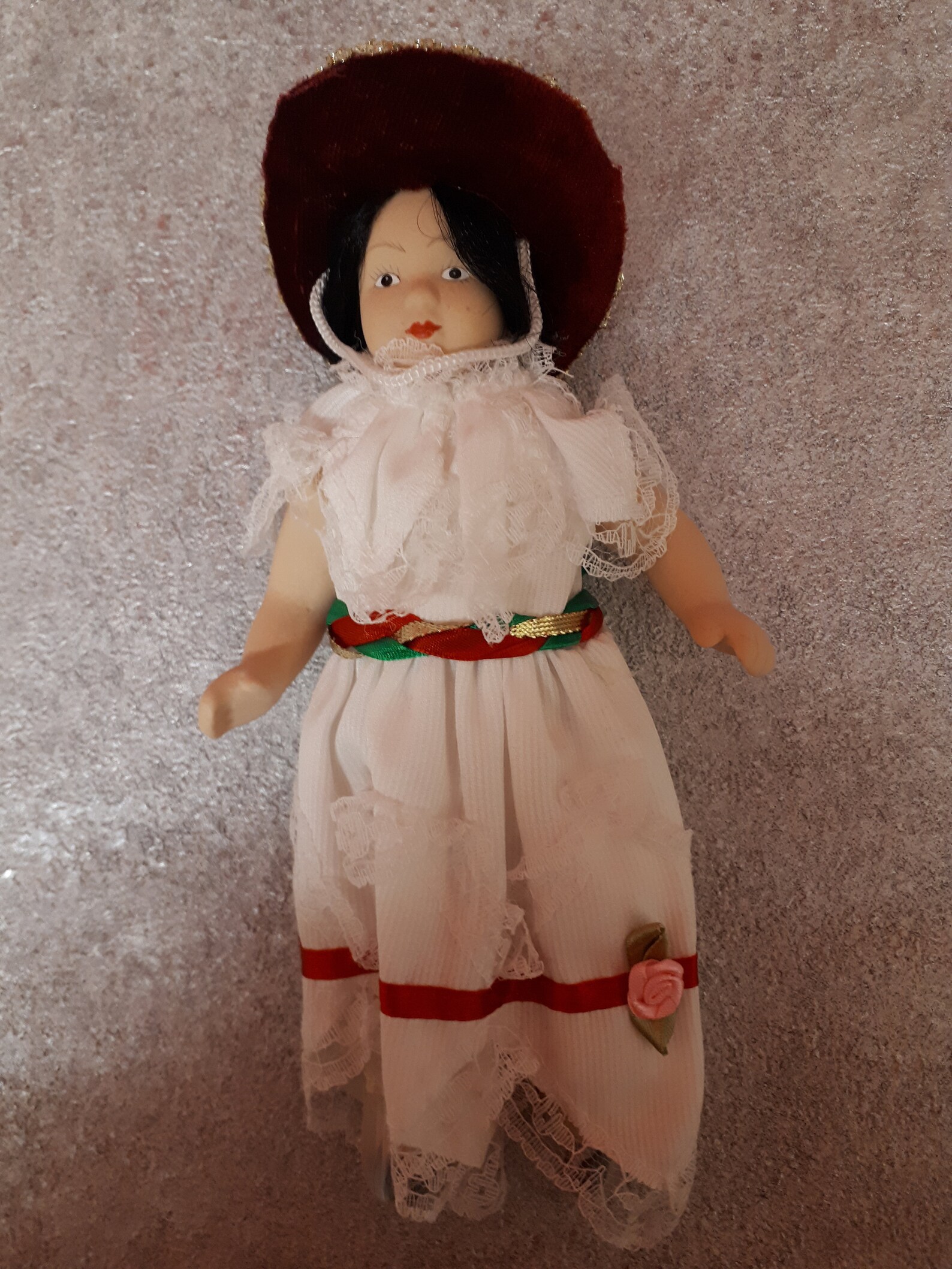 Vintage Porcelain Doll Dressed in the Traditional Costume of Mexico ...