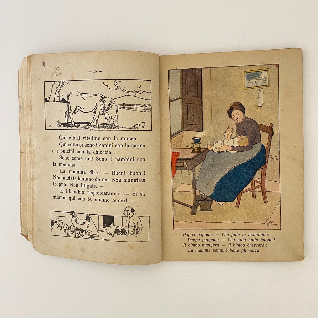 Set of 28 Antique and Rare Pages, From an Illustrated Children's Book ...