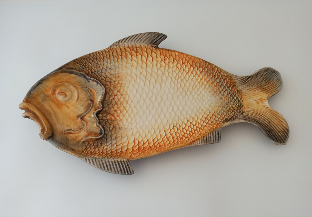 Large Fish-shaped Tray/serving Plate r. B. Ceramiche Artistic ...