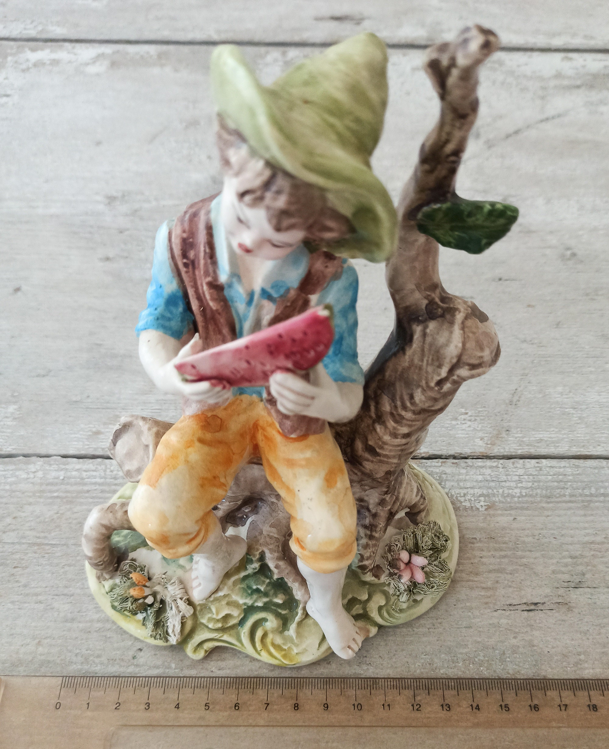 Porcelain Figurine Depicting a Boy Eating Watermelon: a - Etsy