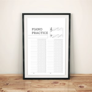 Piano Practice Chart Printable Digital Download - Etsy