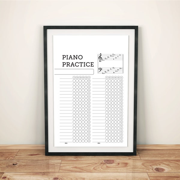 Piano Chart - Etsy