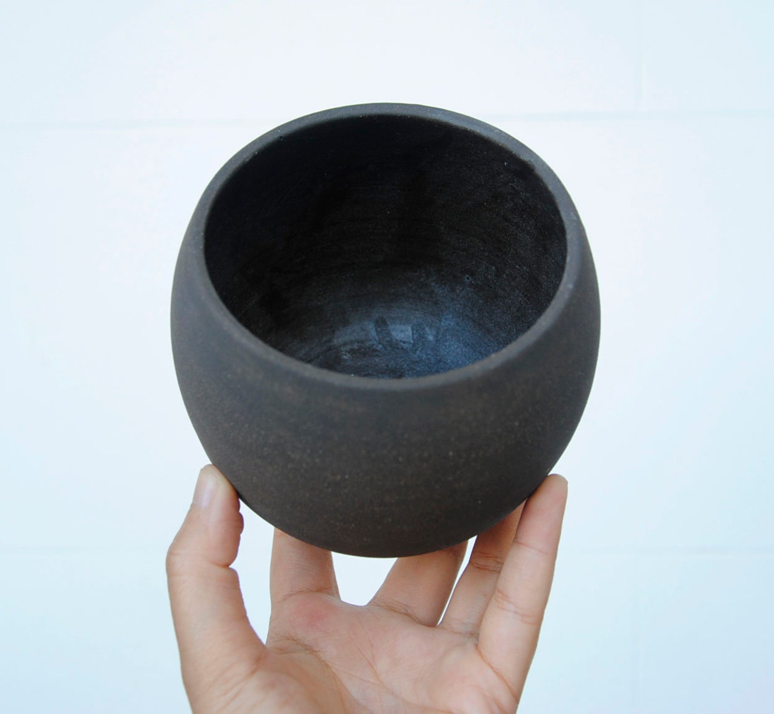 Black Clay Pot With Natural Texture. Perfect Shape for a Plant Hanger ...