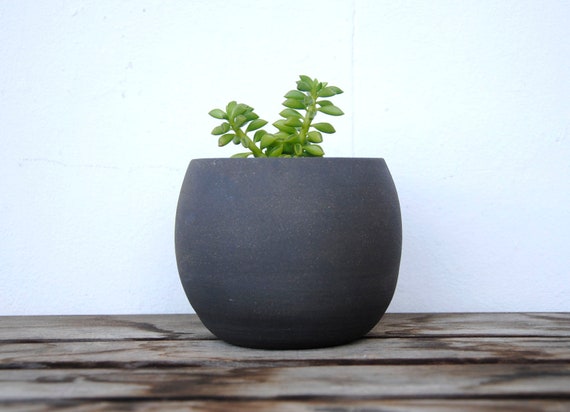 Black Clay Pot With Natural Texture. Perfect Shape for a Plant | Etsy
