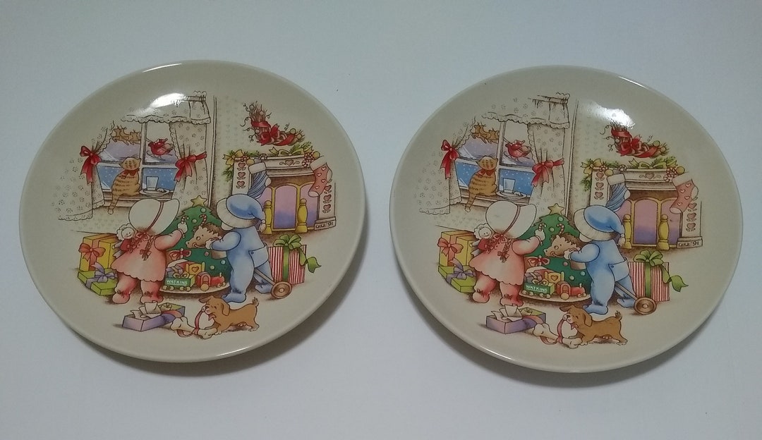 Set of Two 1991 Watkins Country Kids christmas is Love Collector's ...
