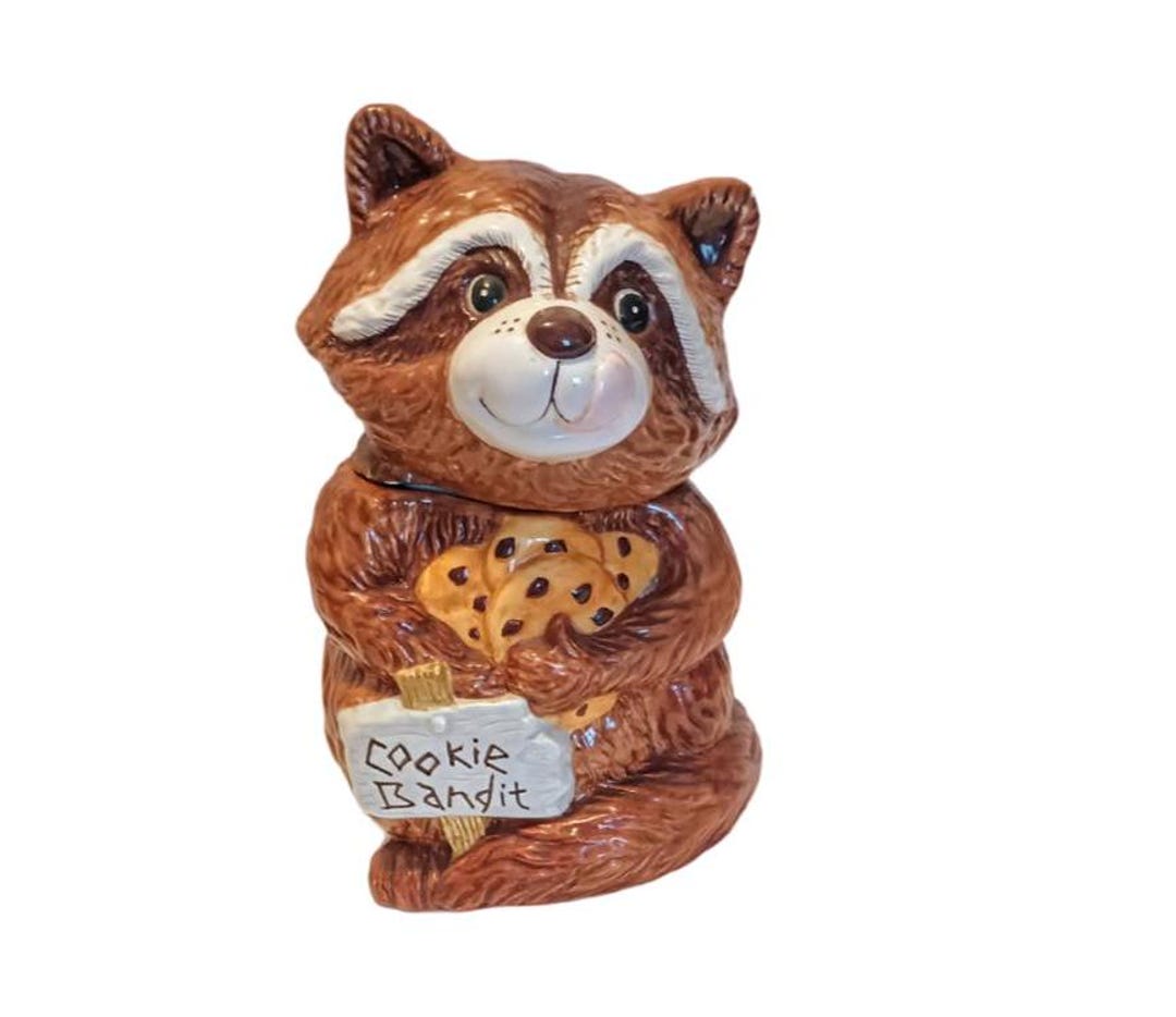 Adorable 'cookie Bandit' Racoon Cookie Jar! - Etsy
