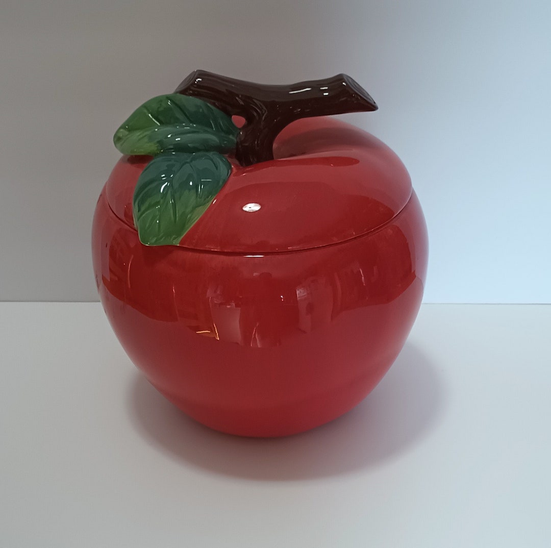 Large Jay Import Apple Cookie Jar - Etsy