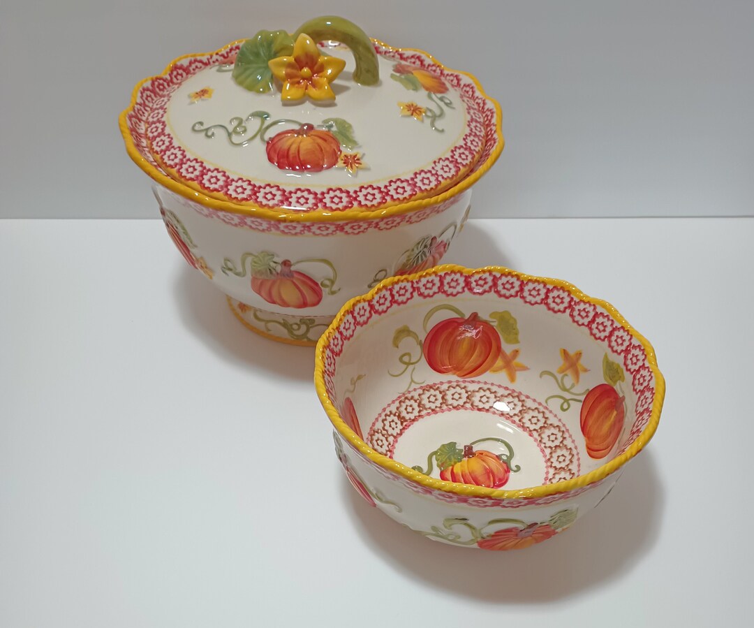 Beautiful Temptations Old World Harvest Pumpkin 3 QT Covered Casserole ...